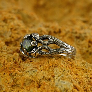 Elegant Braid Tree Branch Ring Inspired Nature for Man, Silver Vine ...