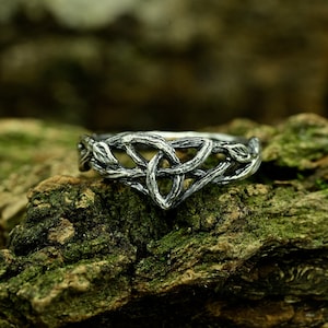 Fantasy Braided Tree Engagement Ring With Knot Twig Leaf, Unusual Women ...