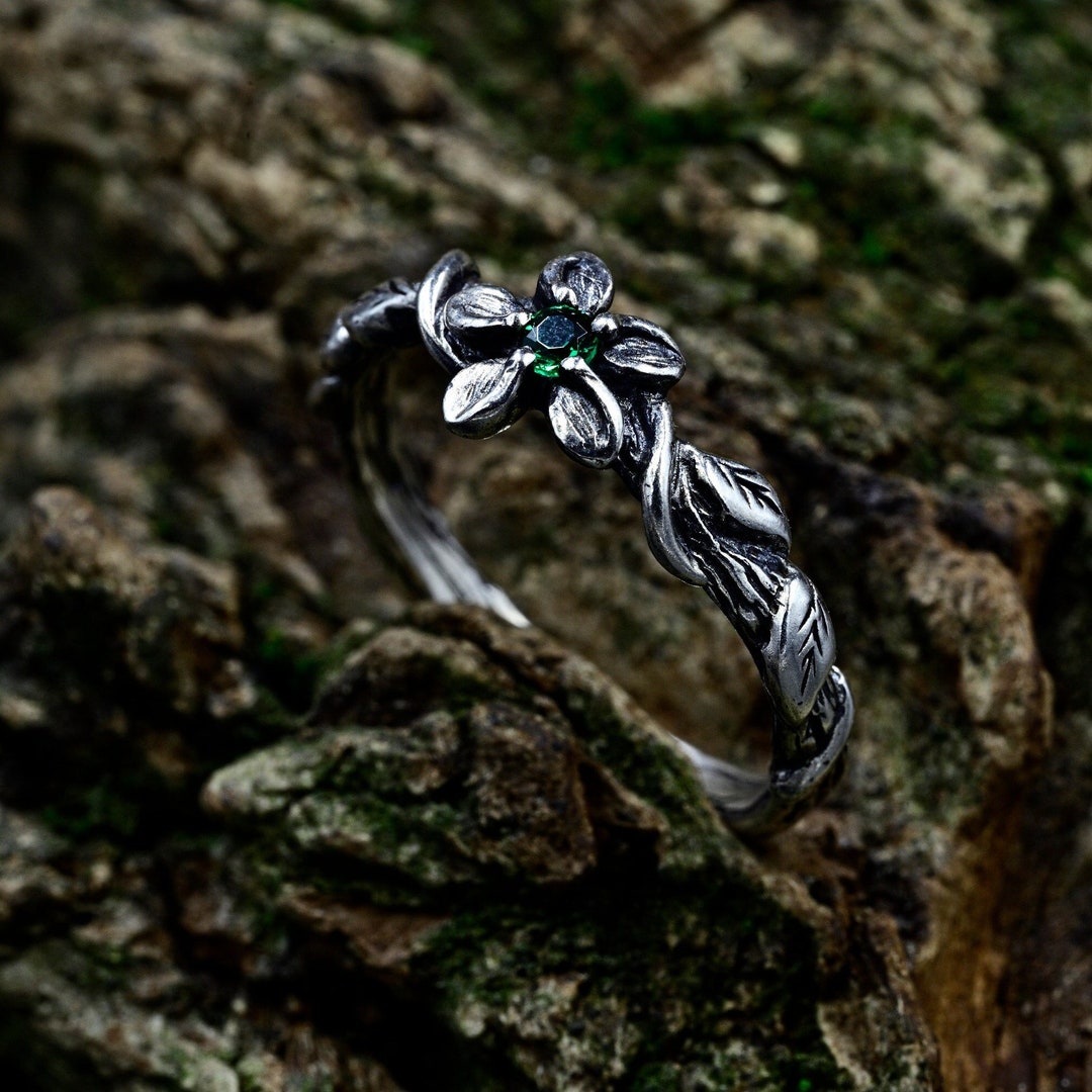 Delicate Braided Twig Engagement Ring, Nature Floral Oxidized Ring ...