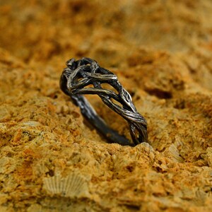 Fantasy Braided Tree Engagement Ring With Knot Twig Leaf, Unusual Women ...