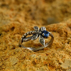 Mystical Forest Beast Engagement Ring in Silver, Elvish Style Ring for ...