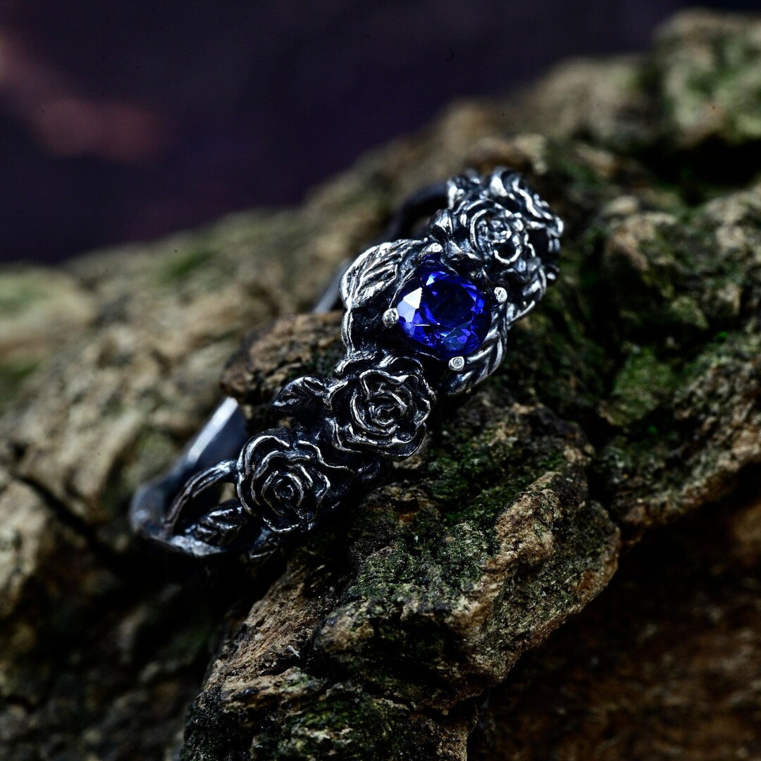 Winter Fairy Engagement Ring With Celestial Forest Band, Fantasy ...