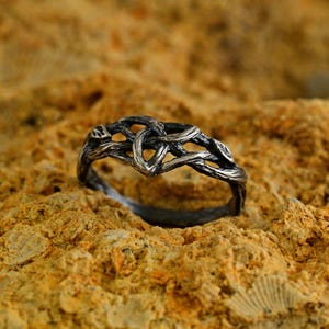 Fantasy Braided Tree Engagement Ring With Knot Twig Leaf, Unusual Women ...