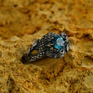 Silver Fairytale Dragon Ring for Women, Fantasy Men Dragon Wedding Ring ...