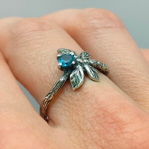 Mystical Forest Beast Engagement Ring in Silver, Elvish Style Ring for ...