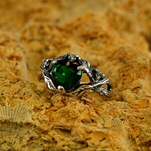 Whimsical Forest Wedding Ring With Tree, Woodland Ethereal Engagement ...
