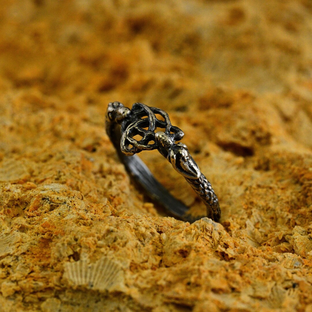 Unique Man Gothic Claddagh Ring, Goth Dark Aesthetic Engagement Ring ...