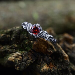 Forest Nature Celtic Wedding Ring Set for Woman Nature Inspired, Dainty ...