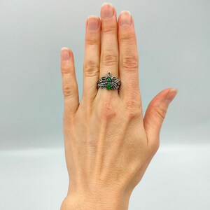 Ethereal Fantasy Wedding Rings Set for Women, Elven Bridal Set ...