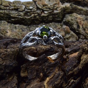 Mens Braided Wedding Ring With Tree Branch Band and Leaf Design, Unique ...