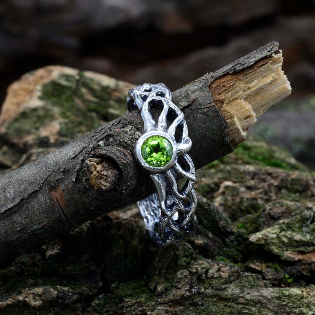 Unique Earthy Colored Engagement Ring With Fantasy Peridot - Etsy