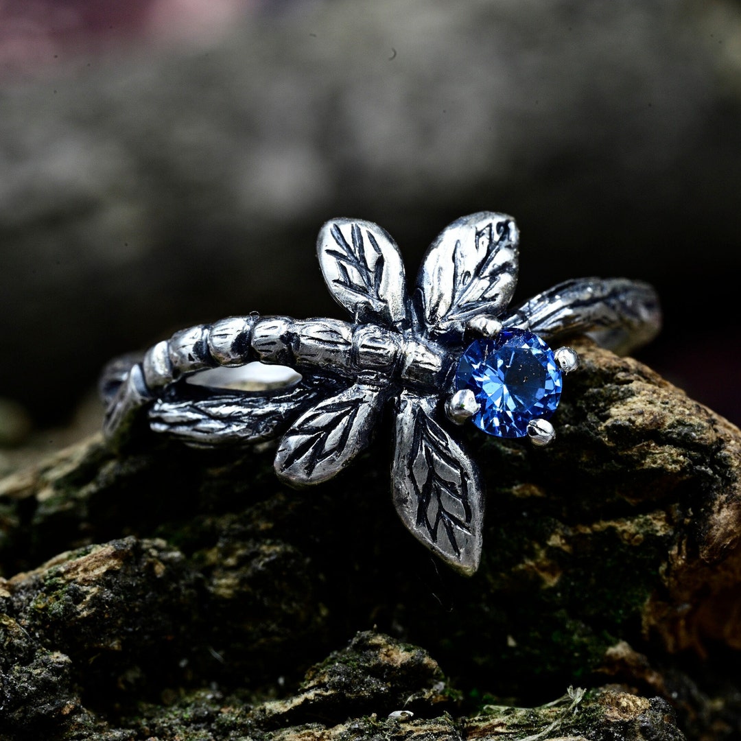 Winter Fairy Engagement Ring With Celestial Forest Band, Fantasy ...