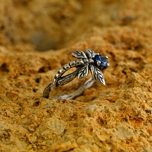 Mystical Forest Beast Engagement Ring in Silver, Elvish Style Ring for ...