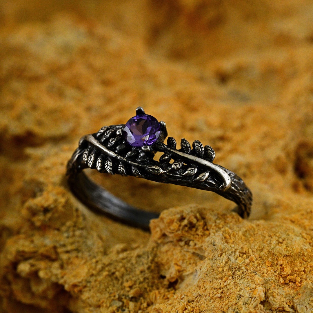 Unique Fairytale Wedding Ring With Branch and Leaf Design, Ethereal ...