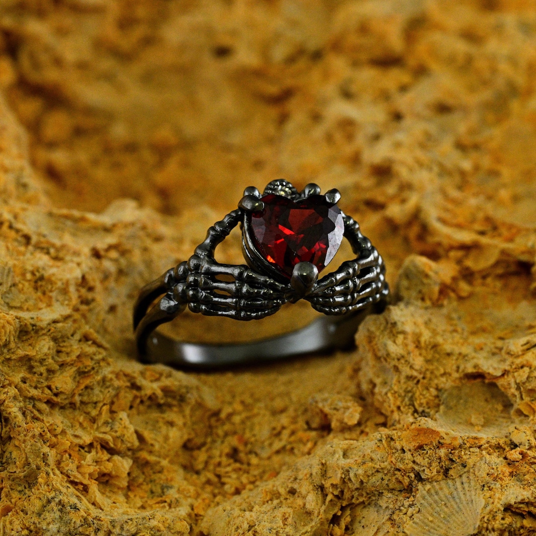 Dark Unique Wedding Ring, Gothic Engagement Ring Inspired by Dark ...