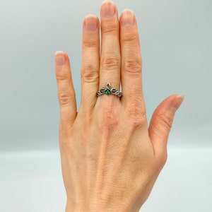 Enchanted Witch Ring With Braided Wedding Band in Silver, Womens ...