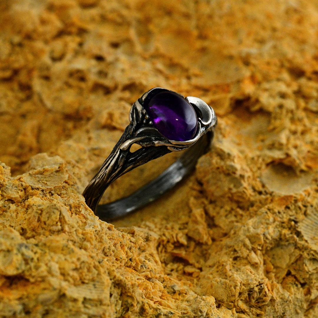 Vintage Fantasy Ring With Ethereal Charm, Silver Tree and Leaf ...