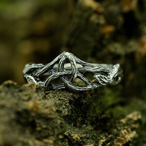 Fantasy Braided Tree Engagement Ring With Knot Twig Leaf, Unusual Women ...