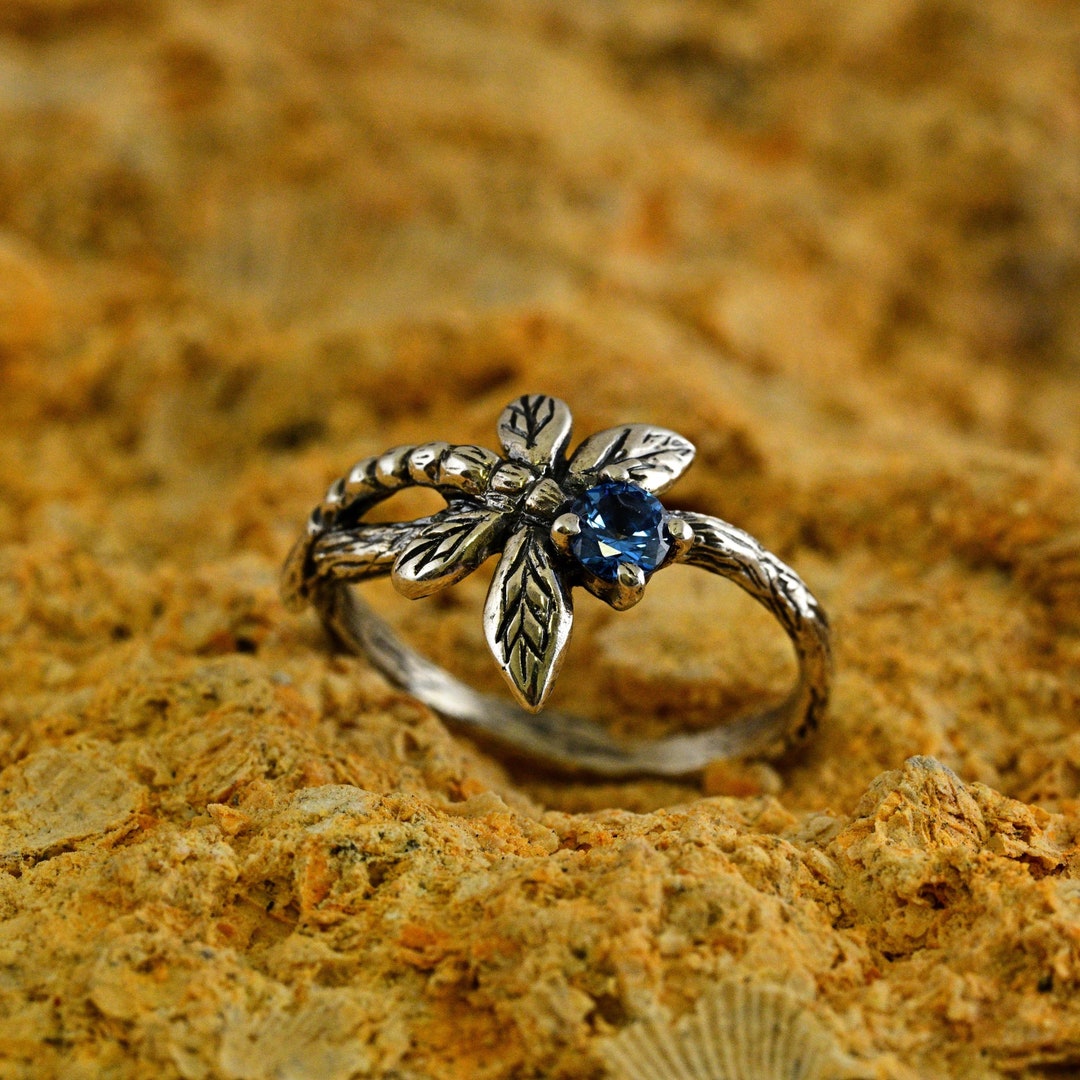 Mystical Forest Beast Engagement Ring in Silver, Elvish Style Ring for ...