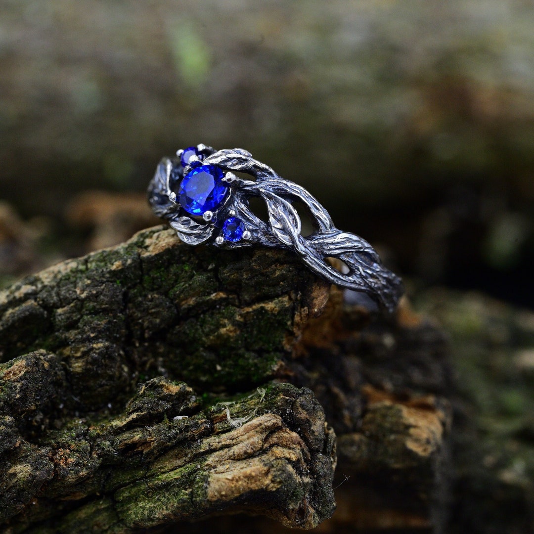 Enchanted Witch Ring With Braided Wedding Band in Silver, Womens ...
