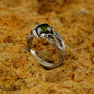 Elegant Braid Tree Branch Ring Inspired Nature for Man, Silver Vine ...