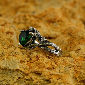 Whimsical Forest Wedding Ring With Tree, Woodland Ethereal Engagement ...