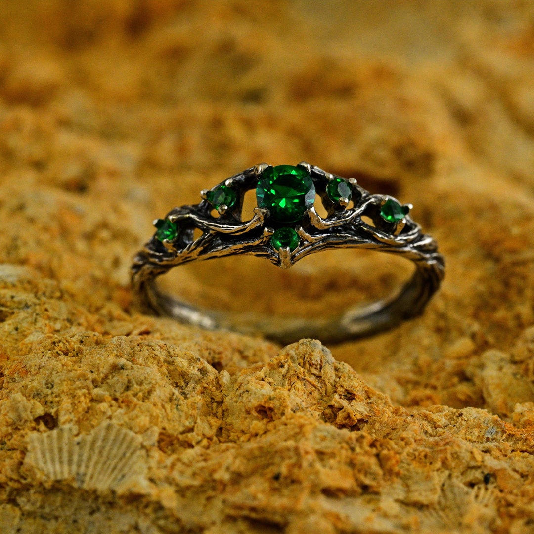 Enchanted Witch Ring With Braided Wedding Band in Silver, Womens ...