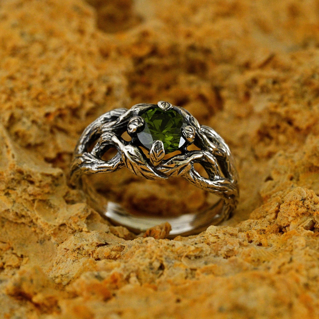 Elegant Braid Tree Branch Ring Inspired Nature for Man, Silver Vine Knotwork Wedding Ring, Pagan ...