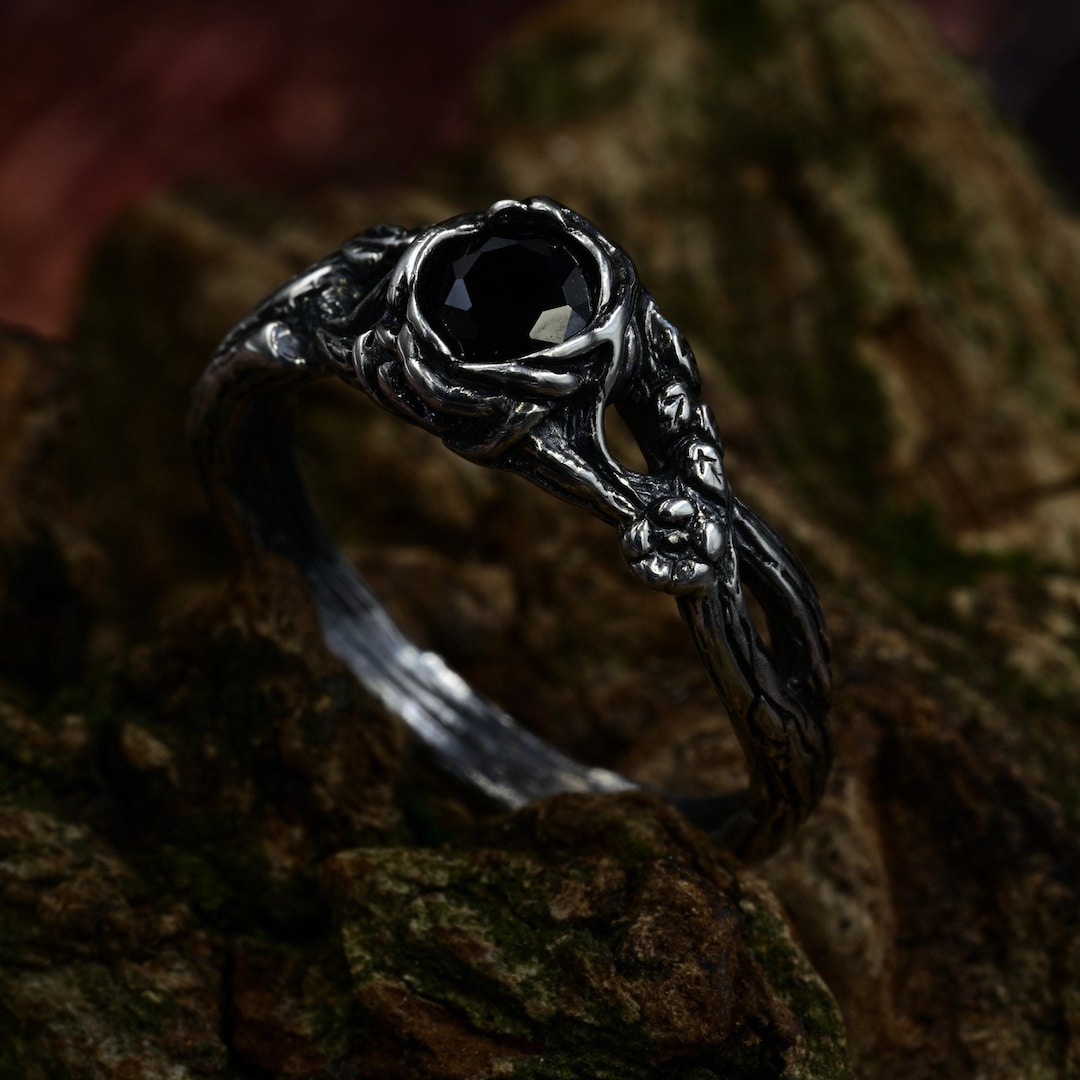 Dark Fairytale Inspired Engagement Ring, Vintage Fantasy Magic Wedding ...