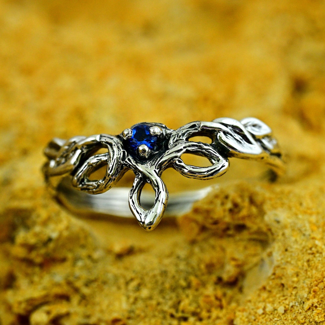 Enchanted Witch Ring With Braided Wedding Band in Silver, Womens ...