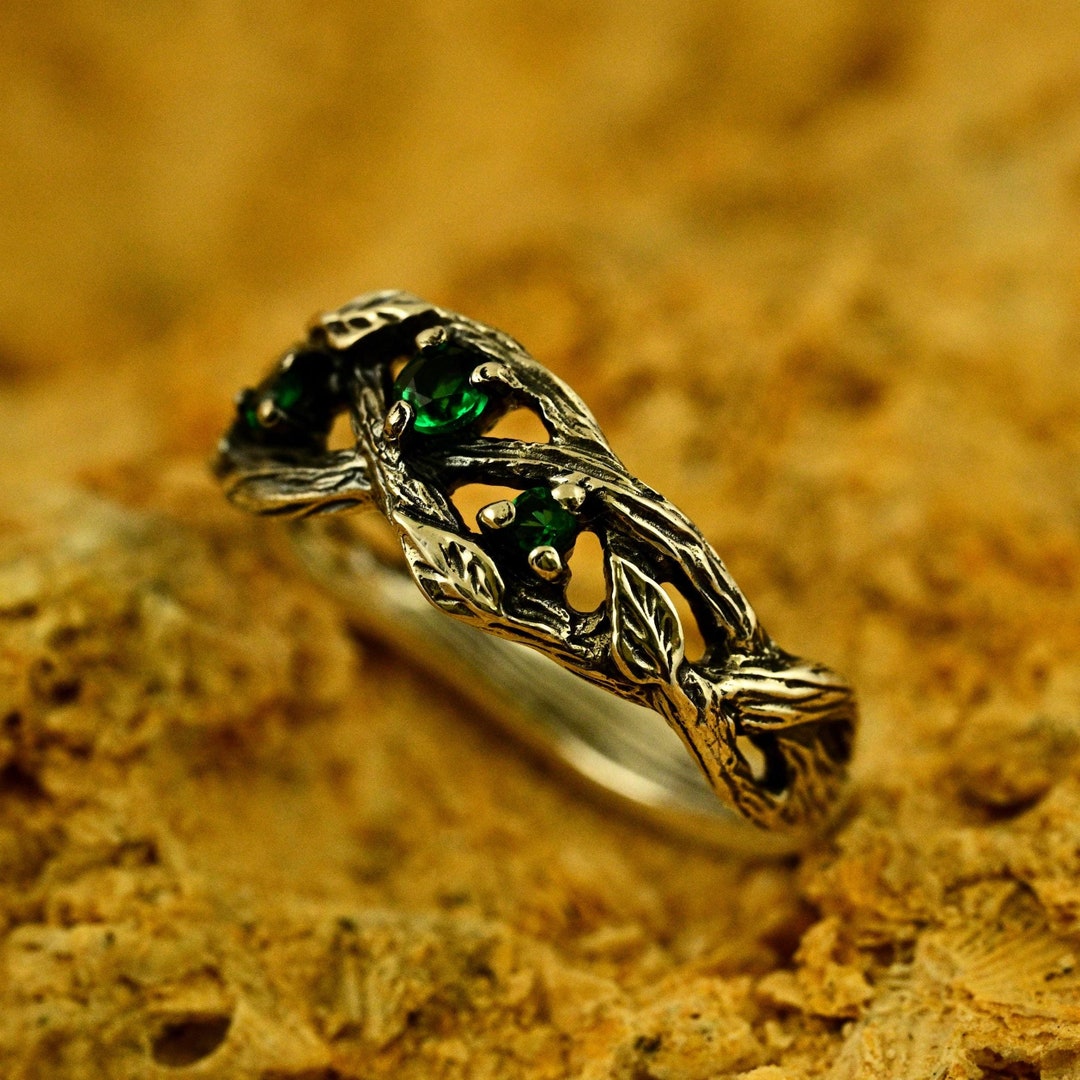 Mens Wedding Ring Celtic Tree Bark, Nature Inspired Elvish Engagement ...