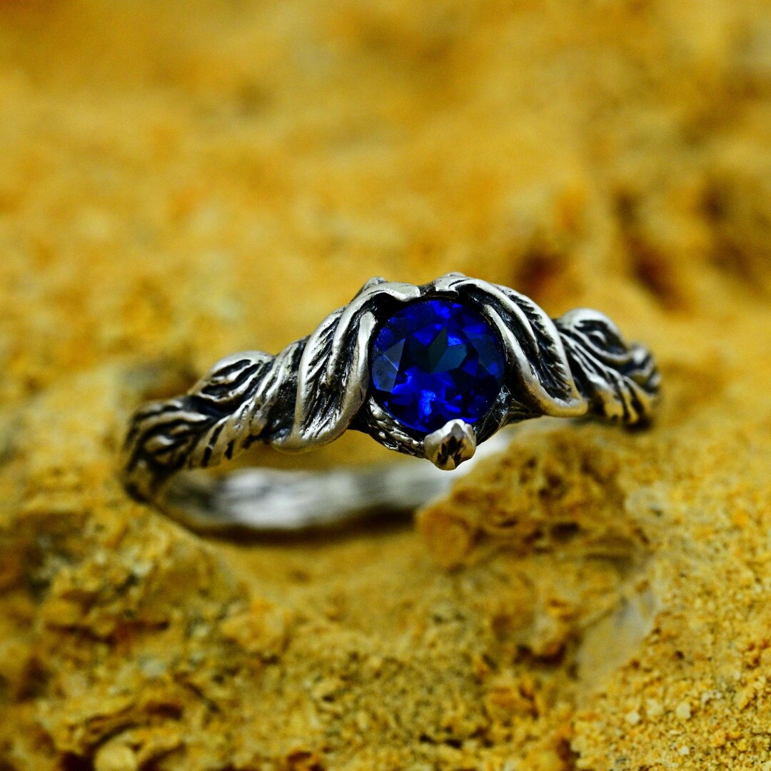 Ethereal Forest Engagement Ring for Women, Fantasy Sapphire Twig Branch ...