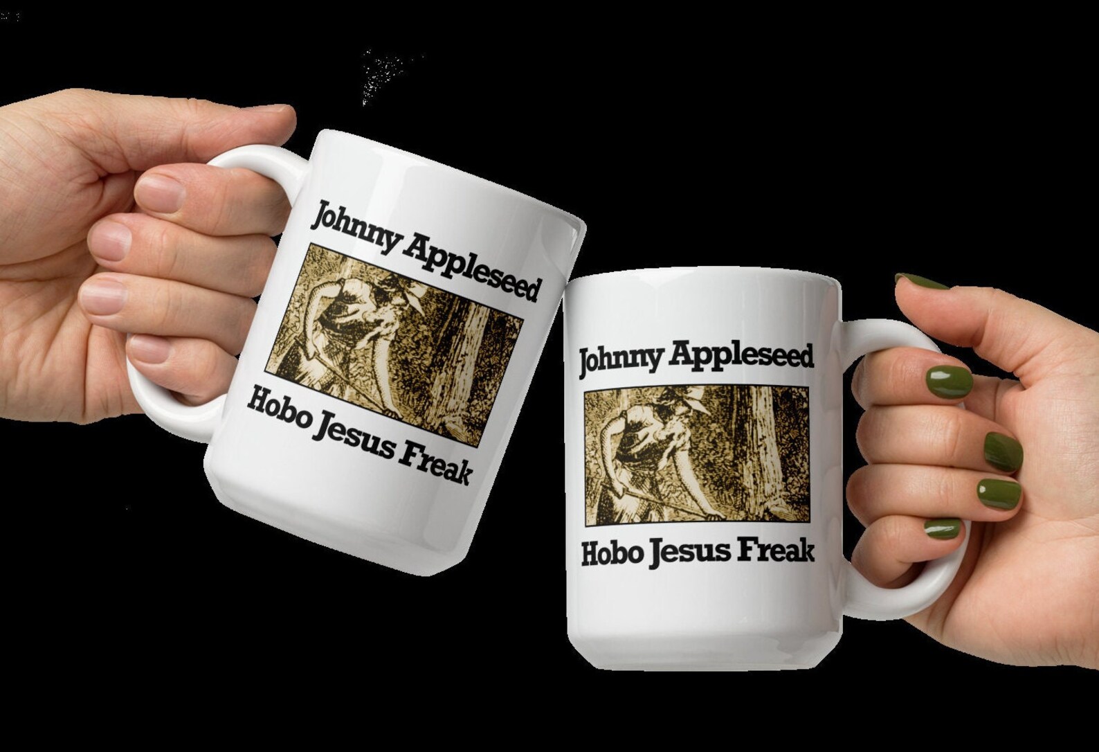 Johnny Appleseed: Hobo Jesus Freak White Glossy Mug - Etsy