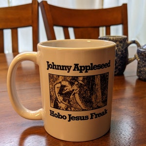 Johnny Appleseed: Hobo Jesus Freak White Glossy Mug - Etsy