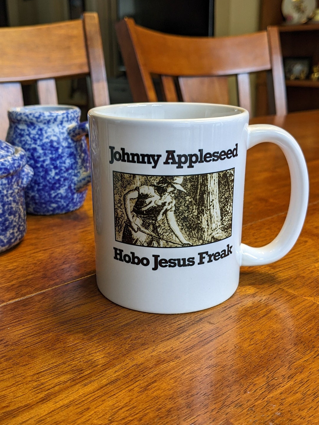 Johnny Appleseed: Hobo Jesus Freak White Glossy Mug - Etsy