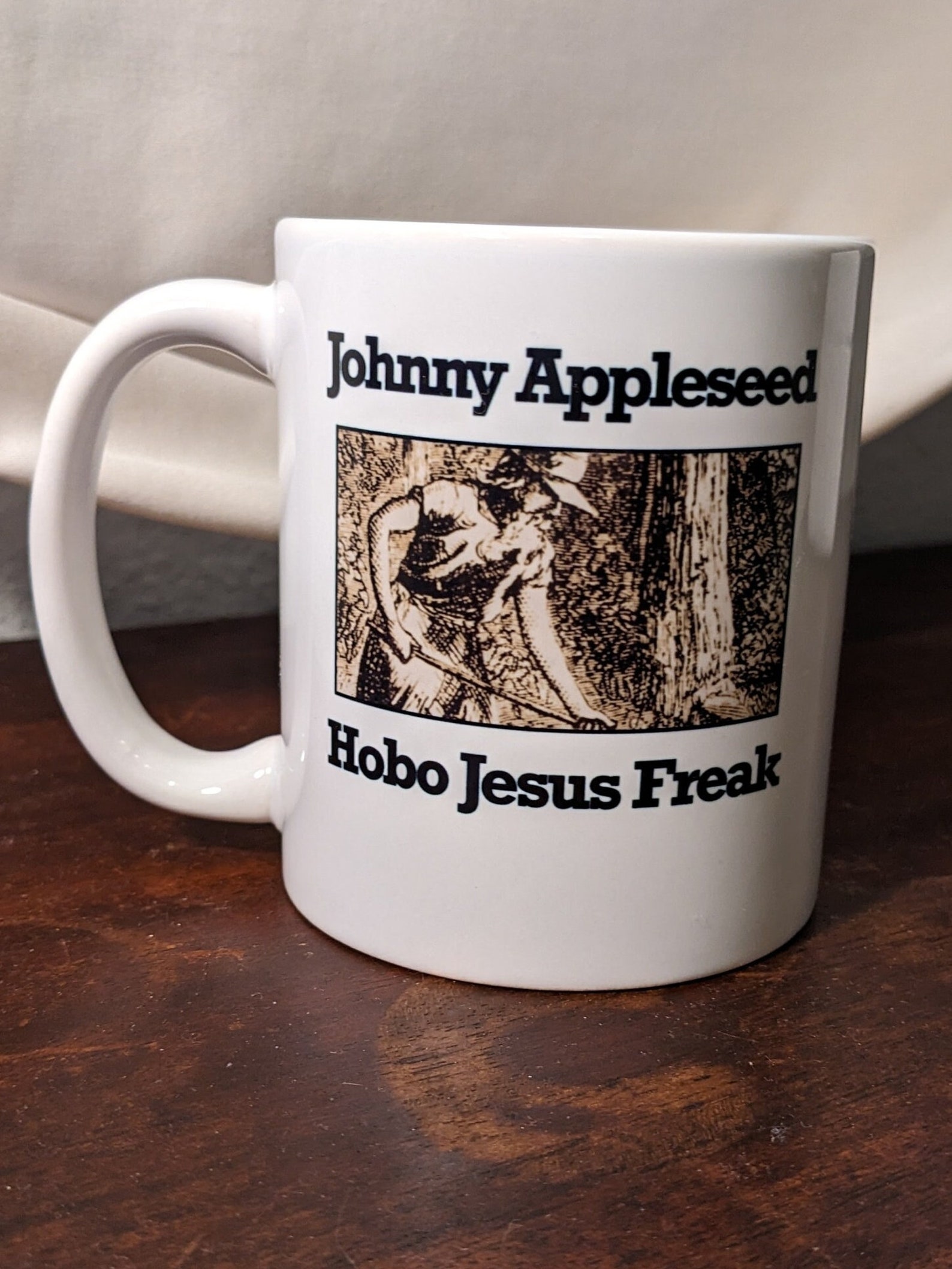 Johnny Appleseed: Hobo Jesus Freak White Glossy Mug - Etsy