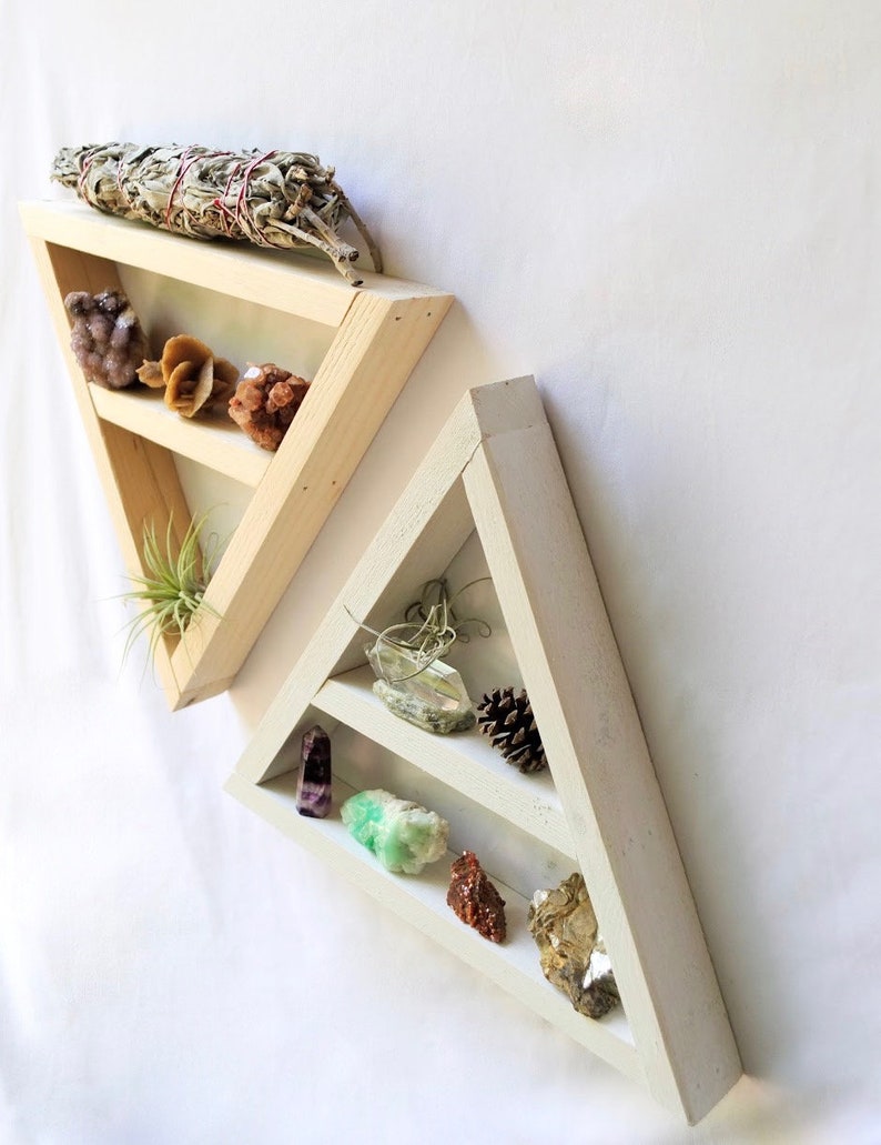 ONE Triangle Shelf · Choose Your Finish · Geometric Wood Art · Crystal ...