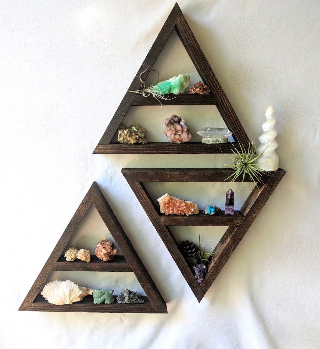 ONE Triangle Shelf · Choose Your Finish · Geometric Wood Art · Crystal ...