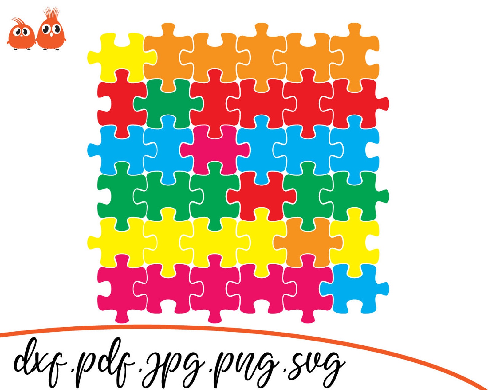 Puzzle 36 Pieces SVG File Puzzle DXF Puzzle Cut File Puzzle - Etsy
