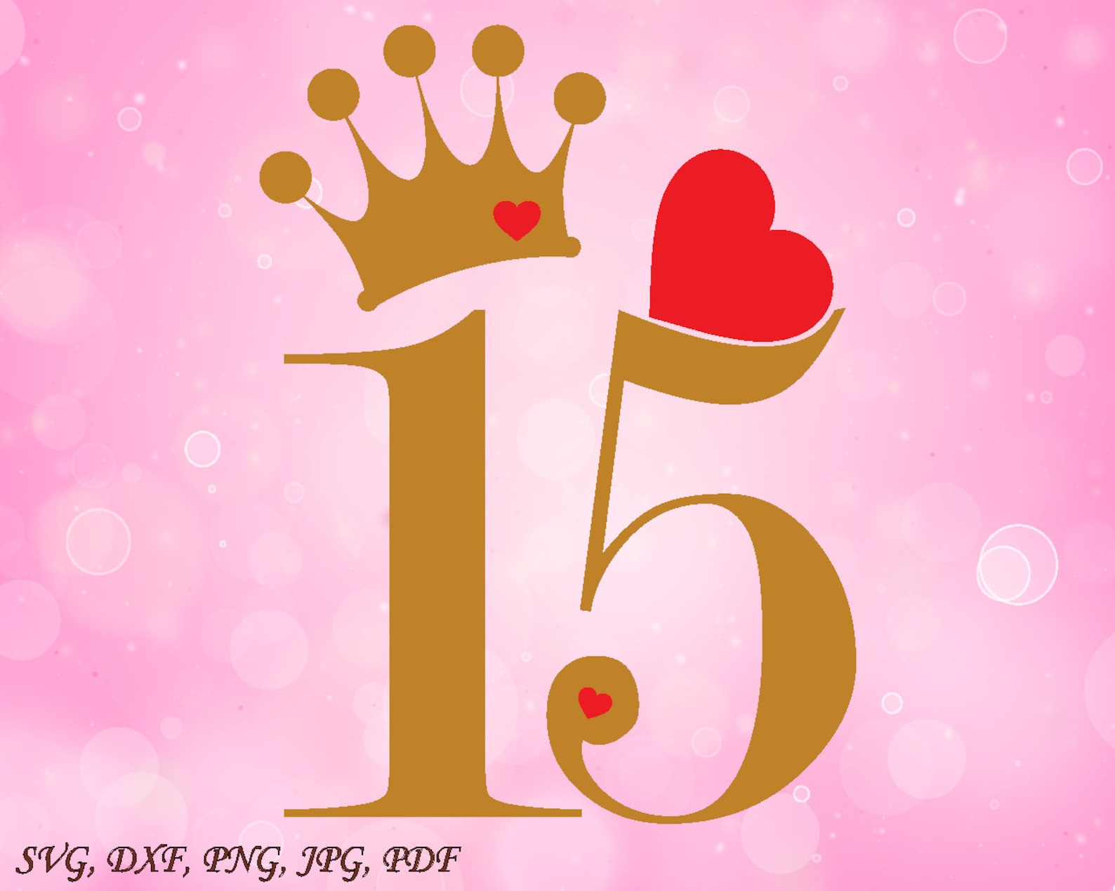 Fifteenth Birthday SVG, Birthday Cut File, Crown SVG Cut File, Fifteen ...