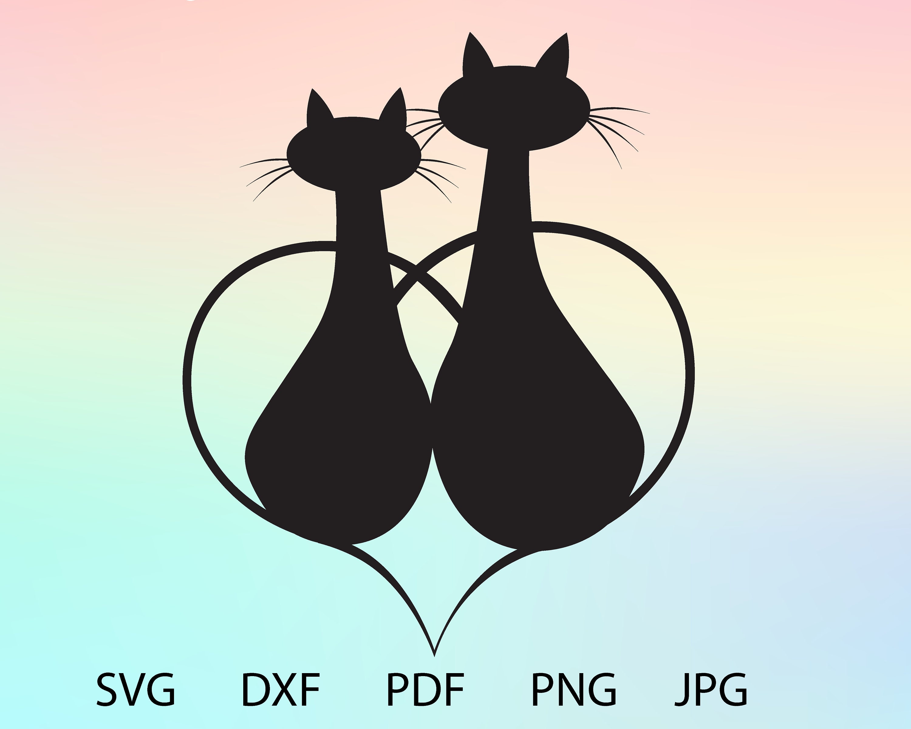 Cats Hearts SVG Cut File Cut Files Hearts SVG Files for | Etsy