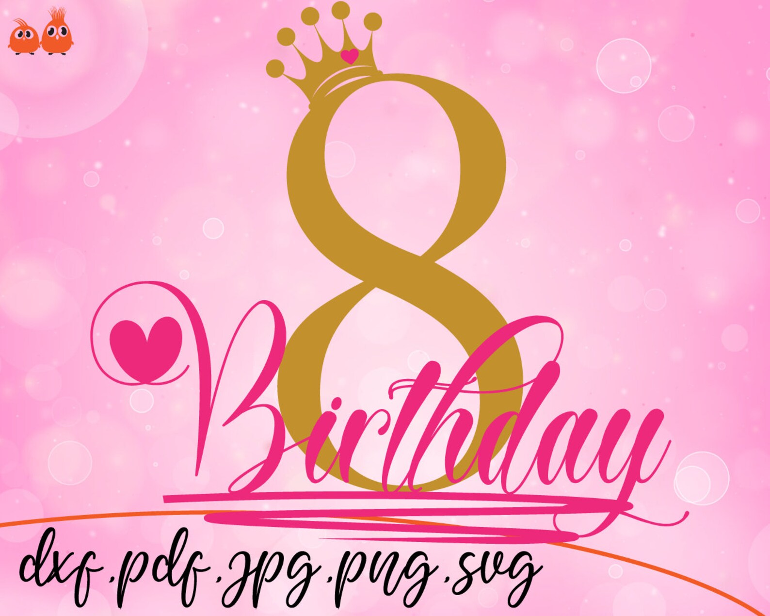 Eighth birthday SVG Birthday cut file Crown SVG cut file | Etsy