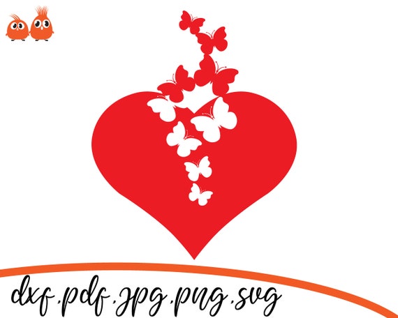 Heart With Butterflies Love SVG Cut File Cut Files Hearts | Etsy