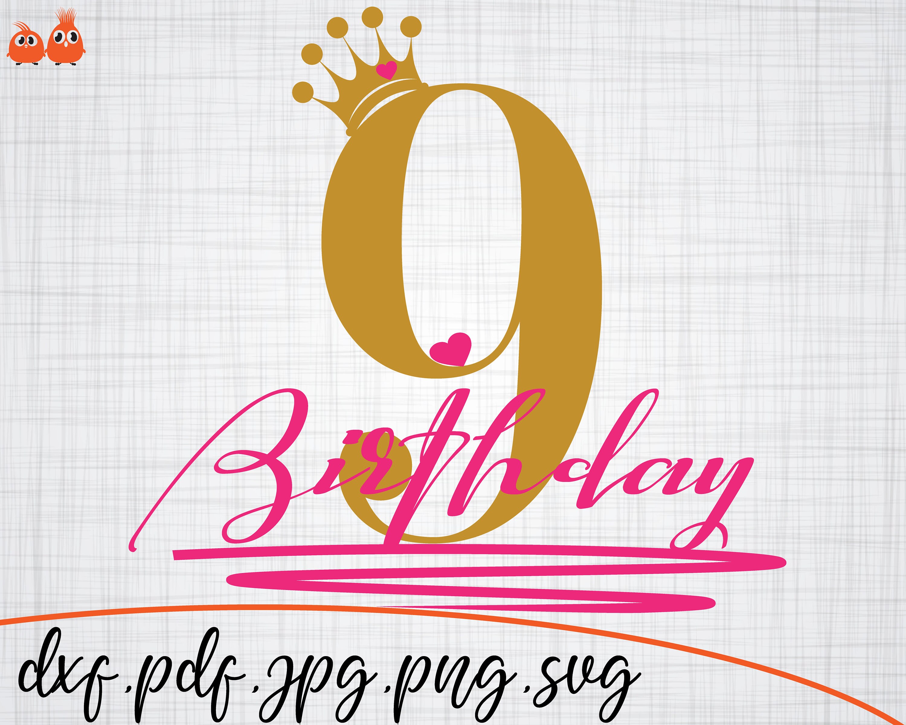 Nine Birthday SVG Birthday Cut File Crown SVG Cut File Nine - Etsy