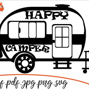Happy Camper SVG File,happy Camper DXF, Happy Camper Cut File,happy ...