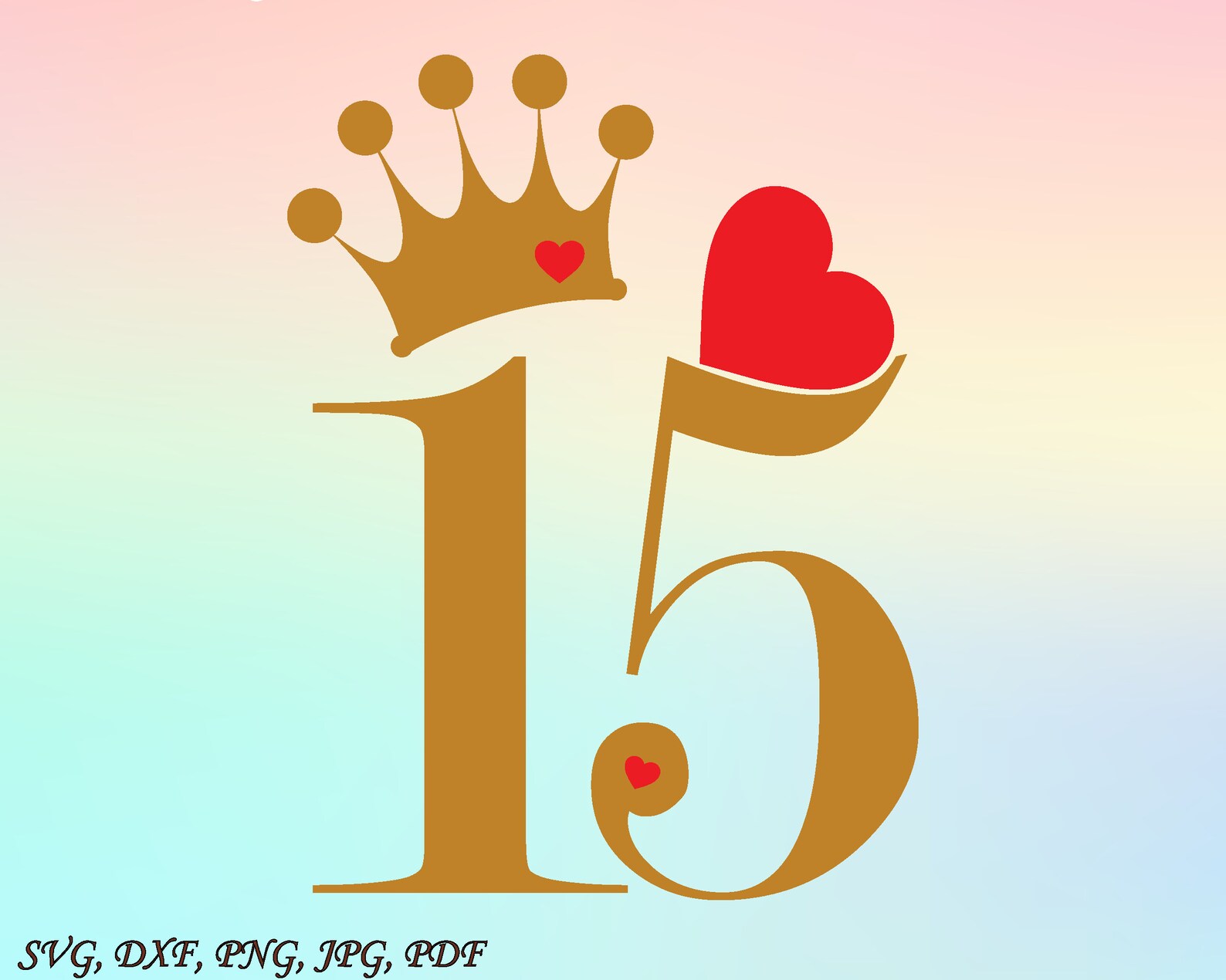 Fifteenth Birthday SVG Birthday Cut File Crown SVG Cut File - Etsy