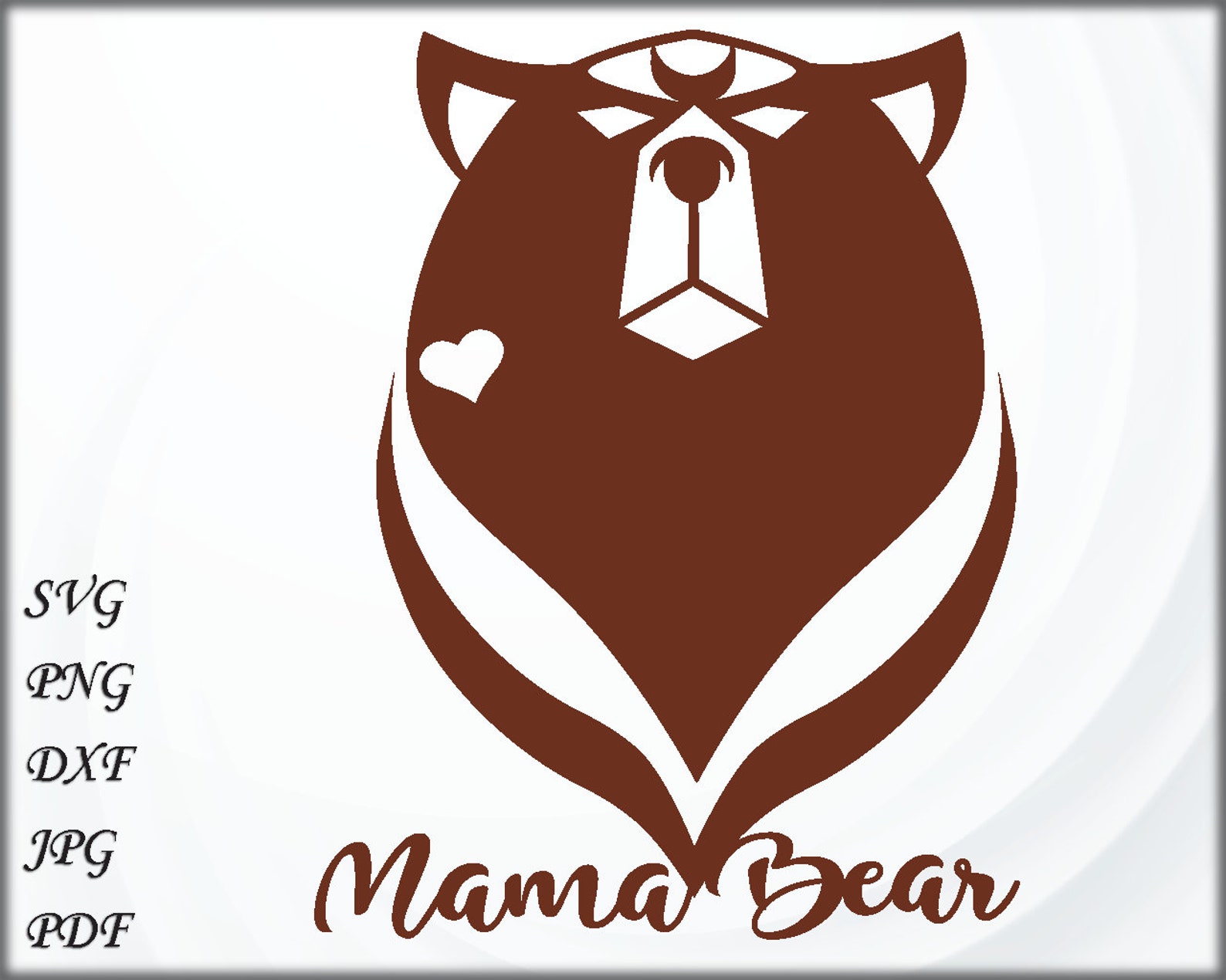 Mama Bear SVG File Mama Bear DXF Mama Bear Cut File Mama | Etsy