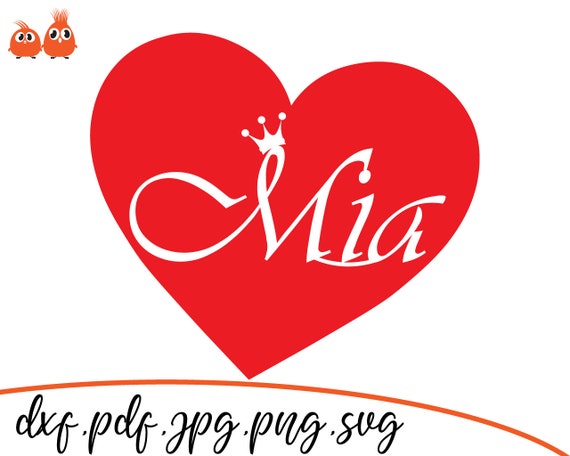 Mia Beautiful Baby Names SVG Cut File Cut Files Beautiful | Etsy