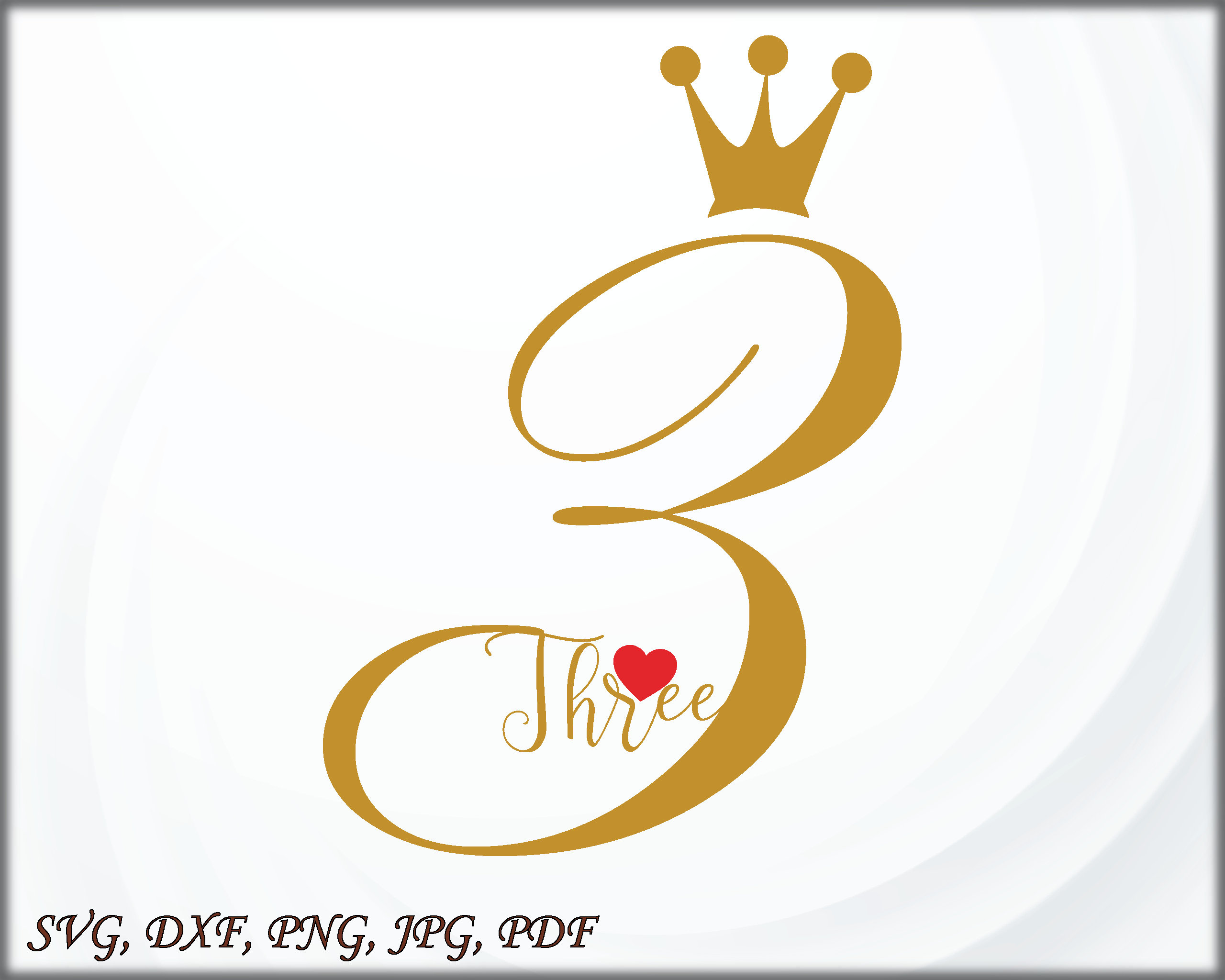 Third Birthday SVG Birthday Cut File Crown SVG Cut File - Etsy