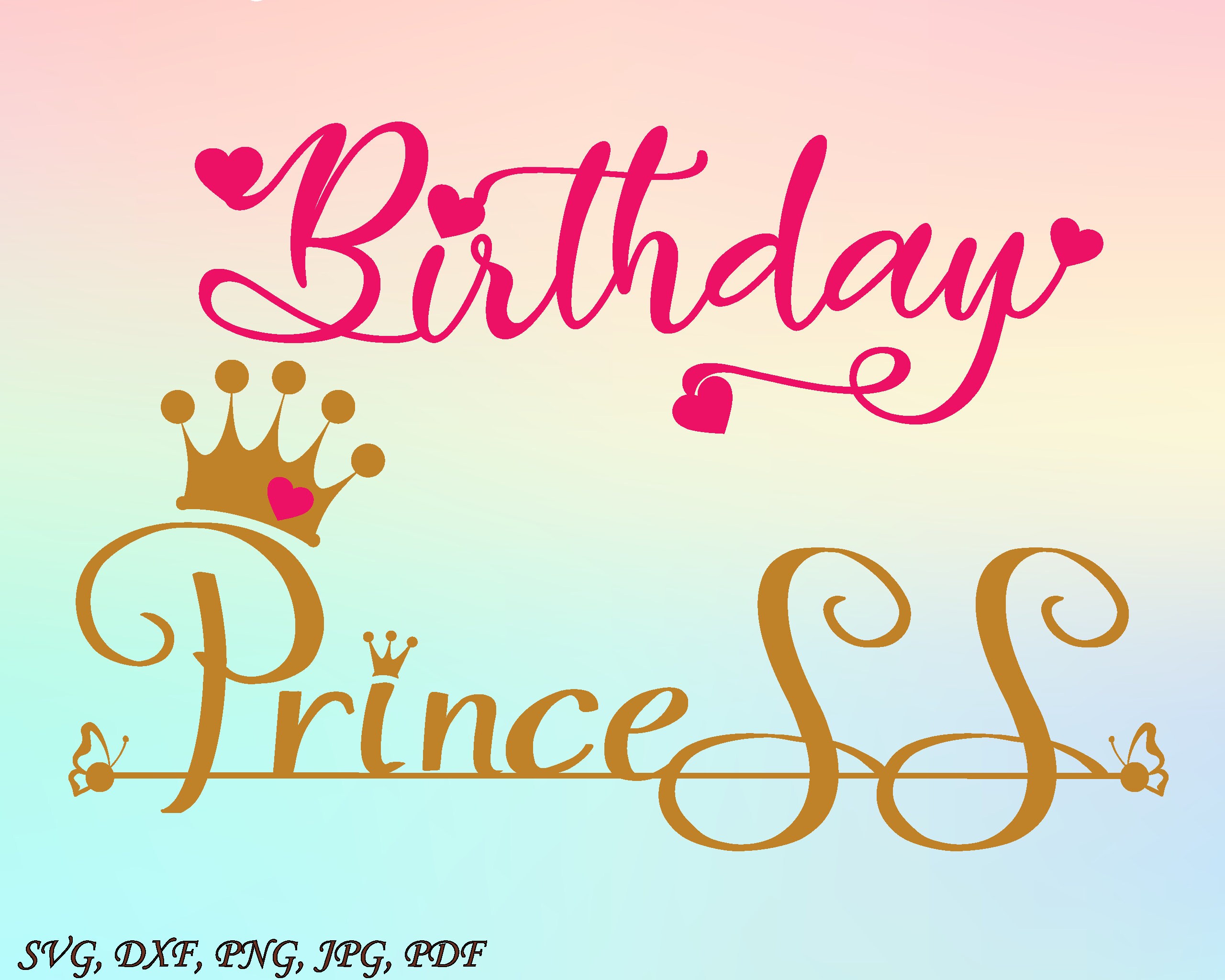 Birthday Princess SVG Birthday cut file Crown SVG cut file | Etsy